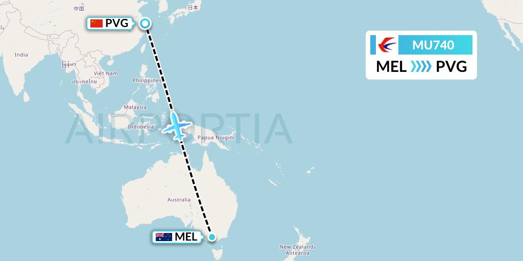 MU740 Flight Status China Eastern Airlines: Melbourne to Shanghai (CES740)