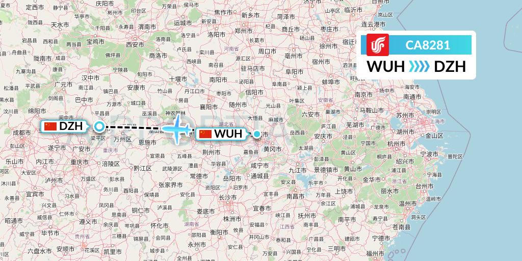 CA8281 Flight Status Air China: Wuhan to Dazhou (CCA8281)