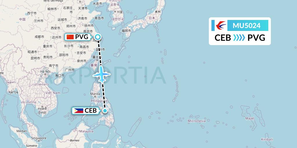 MU5024 Flight Status China Eastern Airlines: Cebu to Shanghai (CES5024)