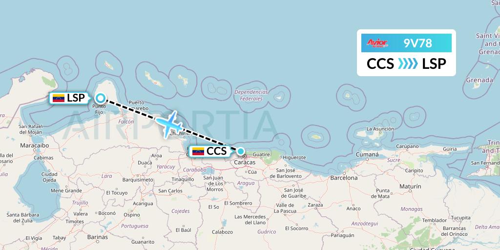 9V78 Flight Status Avior Airlines: Caracas to Paraguana (ROI78)