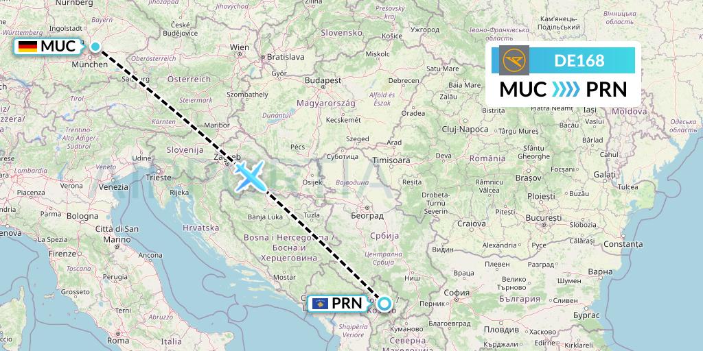 DE168 Flight Status Condor: Munich to Pristina (CFG168)