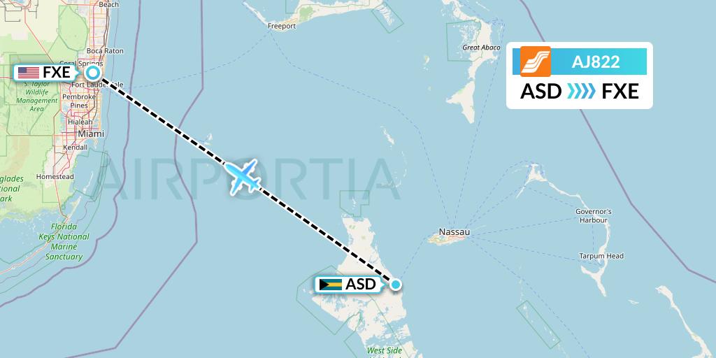 AJ822 Flight Status Aztec Airways: Bahamas to Fort Lauderdale (AZY822)