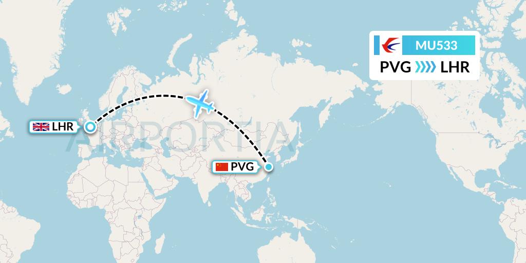 MU533 Flight Status China Eastern Airlines: Shanghai to London (CES533)