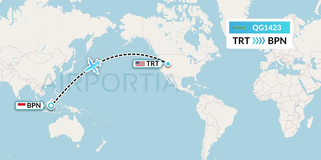 QG1423 Flight Status Citilink: Tremonton to Balikpapan (CTV1423)