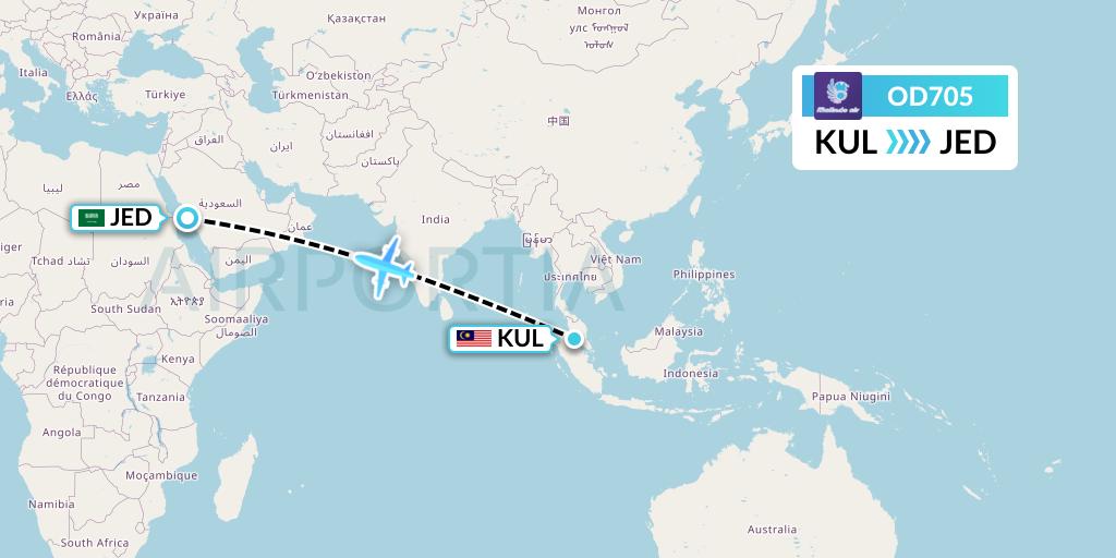 OD705 Flight Status Batik Air Malaysia: Kuala Lumpur to Jeddah (MXD705)