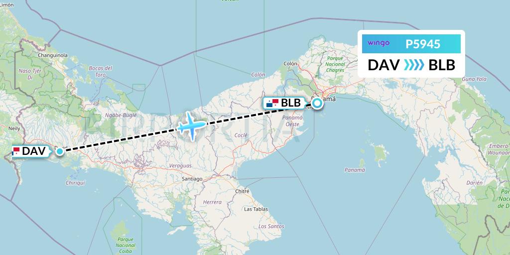 P5945 Flight Status Copa Airlines Colombia: David to Balboa (RPB945)