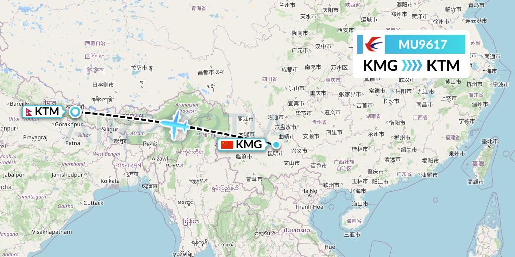MU9617 Flight Status China Eastern Airlines: Kunming to Kathmandu (CES9617)