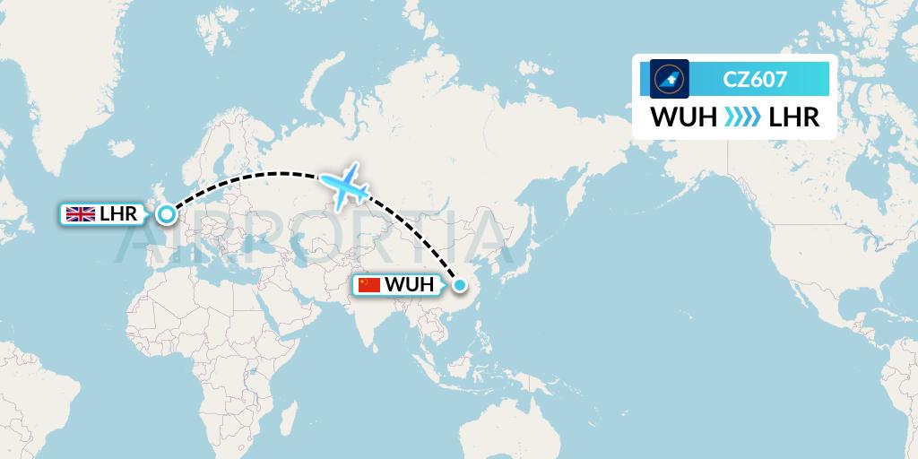 CZ607 Flight Status China Southern Airlines: Wuhan to London (CSN607)