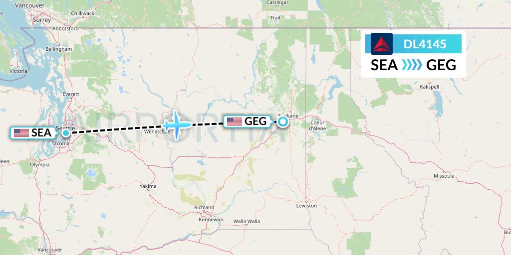 DL4145 Flight Status Delta Air Lines: Seattle to Spokane (DAL4145)