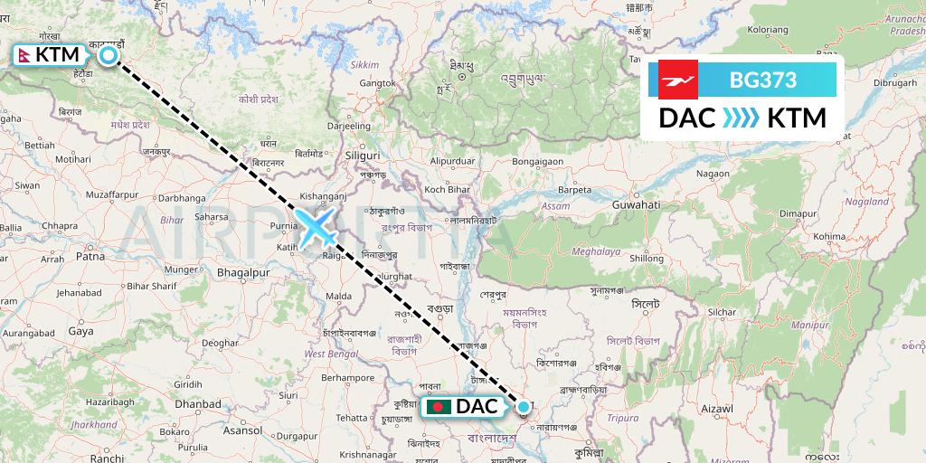 BG373 Flight Status Biman Bangladesh Airlines: Dhaka to Kathmandu (BBC373)