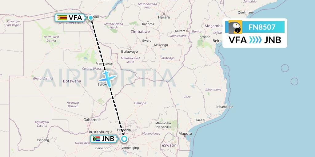 FN8507 Flight Status Fastjet: Victoria Falls to Johannesburg (FTZ8507)