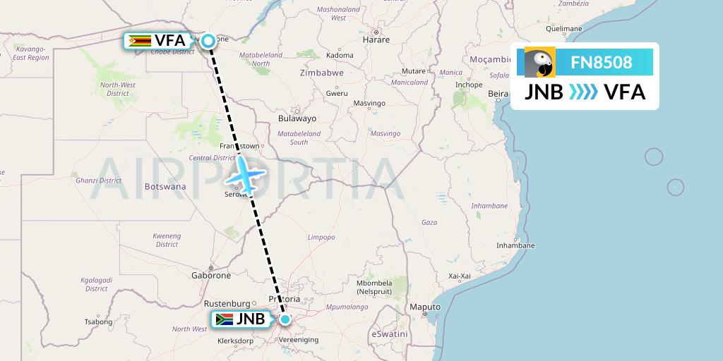 FN8508 Flight Status Fastjet: Johannesburg to Victoria Falls (FTZ8508)