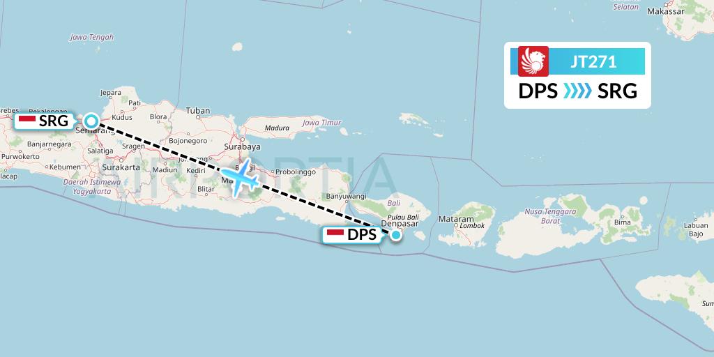 JT271 Flight Status Lion Airlines: Denpasar to Semarang (LNI271)