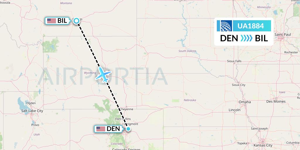UA1884 Flight Status United Airlines: Denver to Billings (UAL1884)