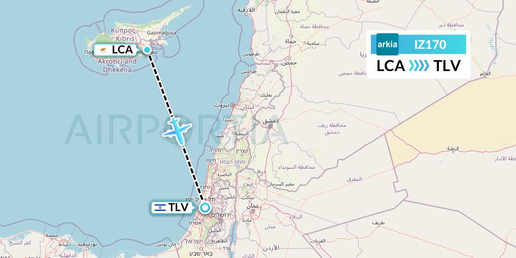 IZ170 Flight Status Arkia Israeli Airlines: Larnaca to Tel Aviv (AIZ170)