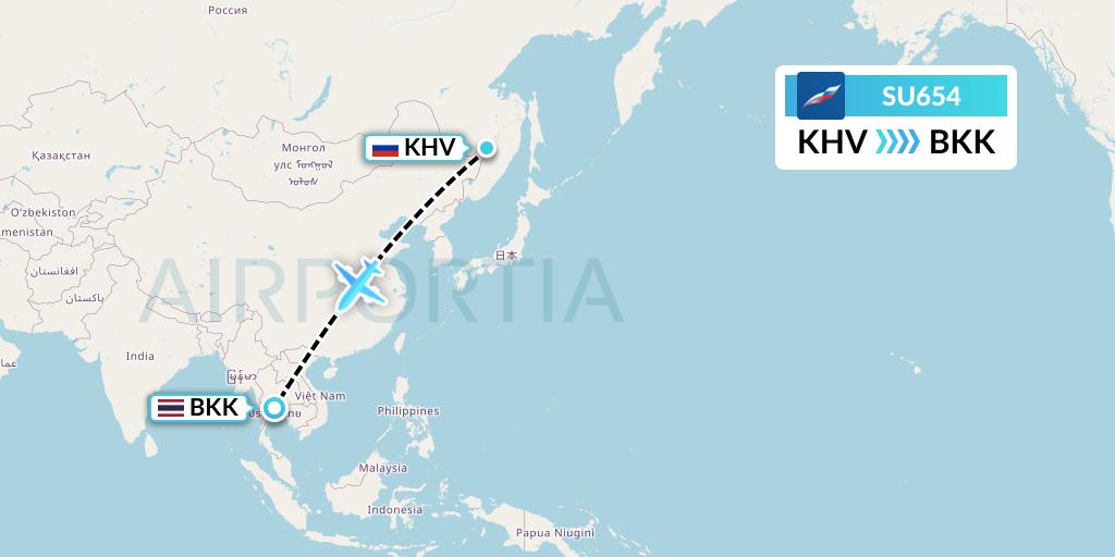 SU654 Flight Status Aeroflot: Khabarovsk to Bangkok (AFL654)
