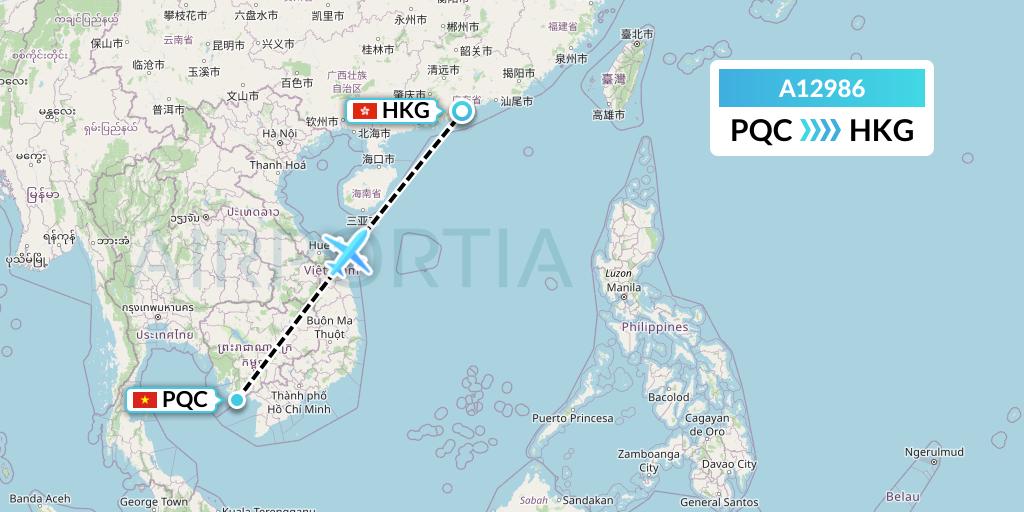 A12986 Flight Status A.p.g. Distribution Systems: Phu Quoc to Hong Kong