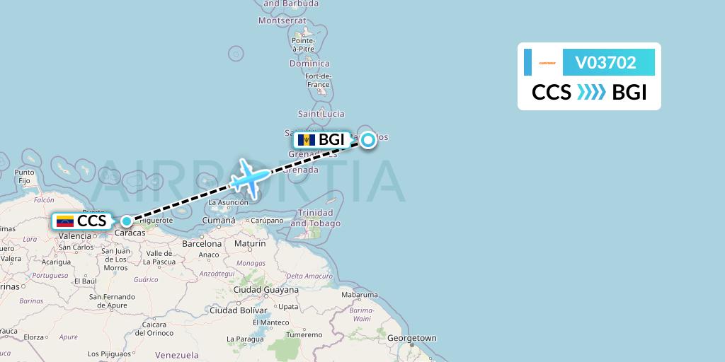 V03702 Flight Status Conviasa: Caracas to Bridgetown (VCV3702)