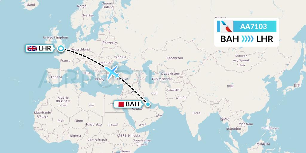 AA7103 Flight Status American Airlines: Bahrain to London (AAL7103)