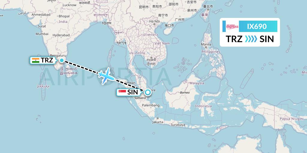 IX690 Flight Status Air India Express: Tiruchirapalli to Singapore (AXB690)