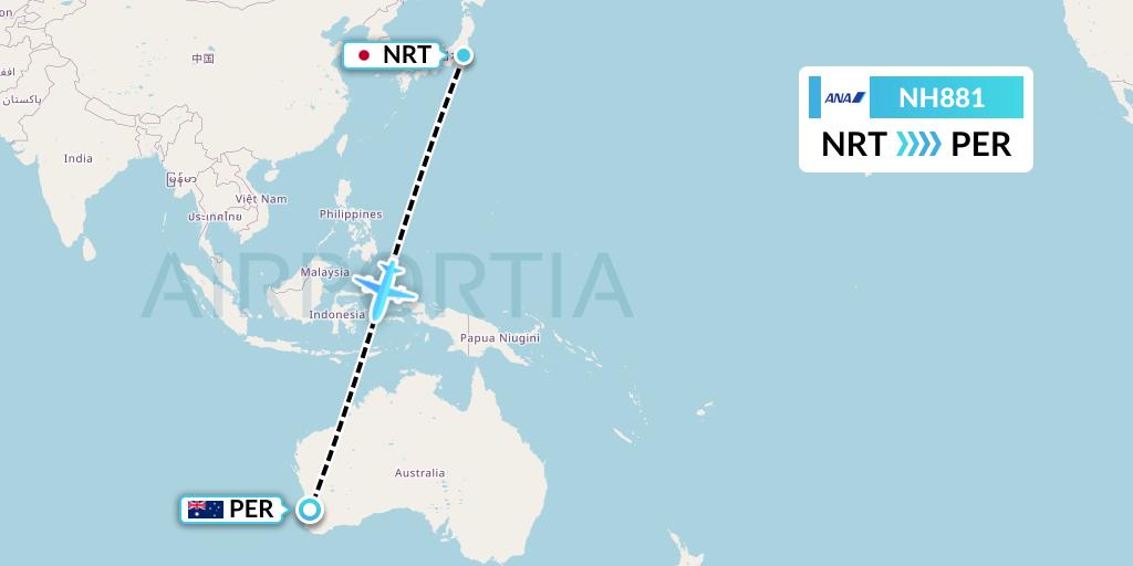 NH881 Flight Status All Nippon Airways: Tokyo to Perth (ANA881)