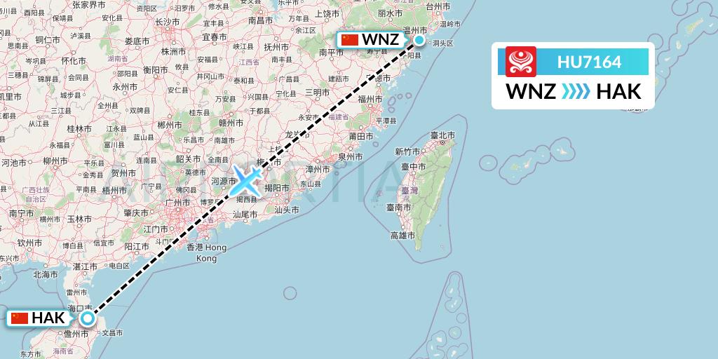 HU7164 Flight Status Hainan Airlines: Wenzhou to Haikou (CHH7164)