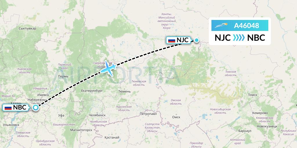 A46048 Flight Status Azimuth Airlines: Nizhnevartovsk to Naberezhnye ...