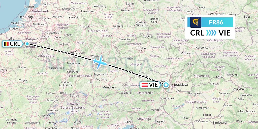 FR86 Flight Status Ryanair: Brussels to Vienna (RYR86)