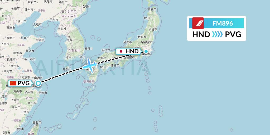 FM896 Flight Status Shanghai Airlines: Tokyo to Shanghai (CSH896)