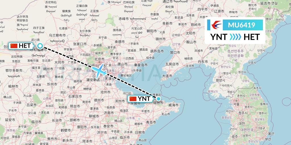 MU6419 Flight Status China Eastern Airlines: Yantai to Hohhot (CES6419)
