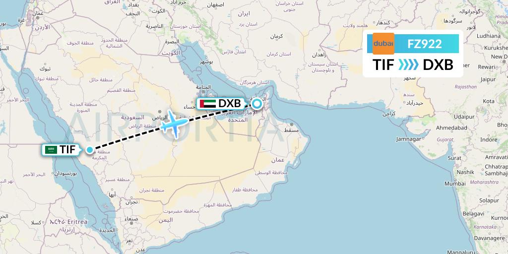 FZ922 Flight Status FlyDubai: Taif to Dubai (FDB922)