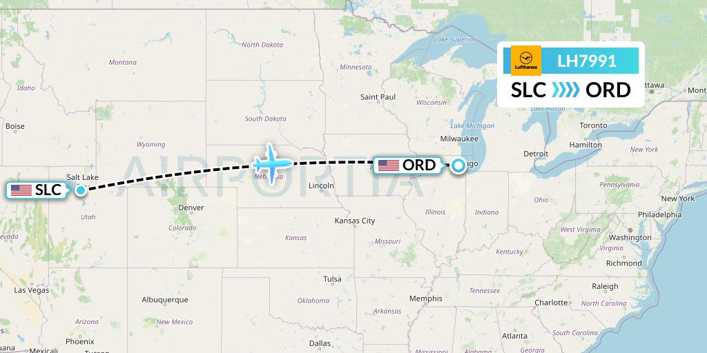 LH7991 Flight Status Lufthansa: Salt Lake City to Chicago (DLH7991)