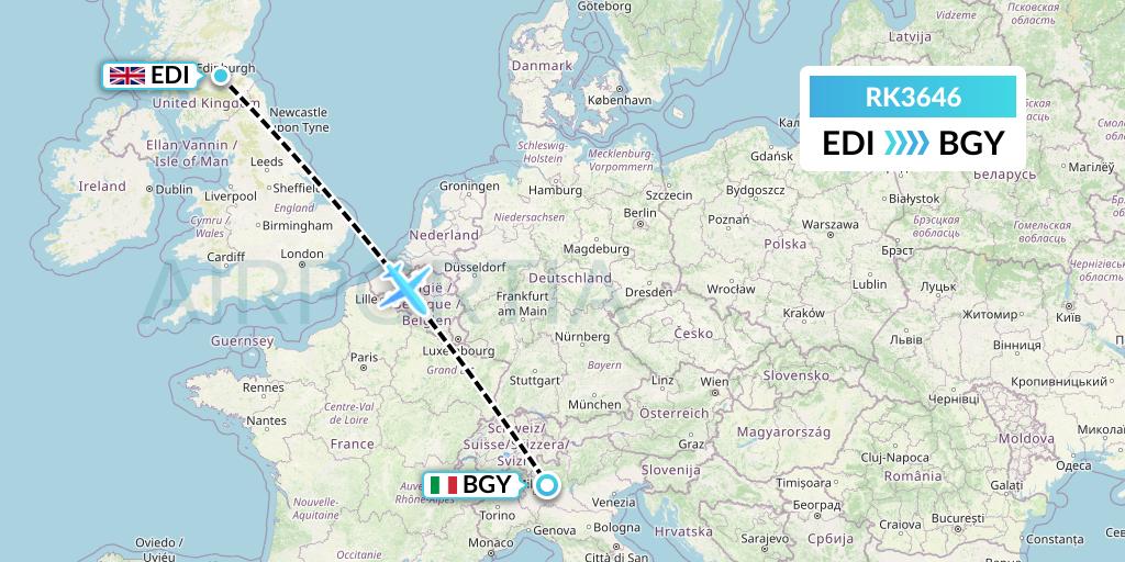 RK3646 Flight Status Ryanair UK: Edinburgh to Milan (RUK3646)