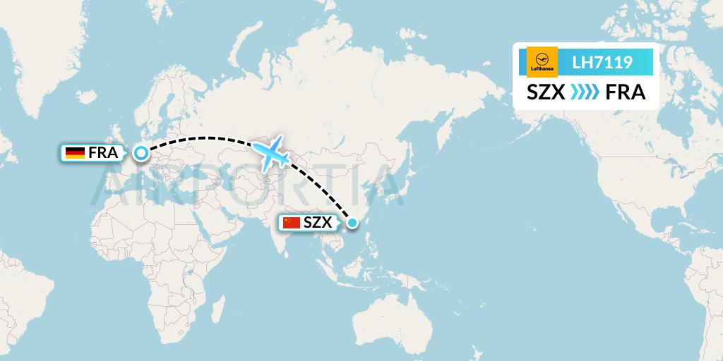 LH7119 Flight Status Lufthansa: Shenzhen to Frankfurt (DLH7119)