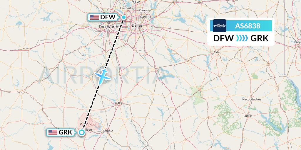AS6838 Flight Status Alaska Airlines: Dallas to Killeen (ASA6838)