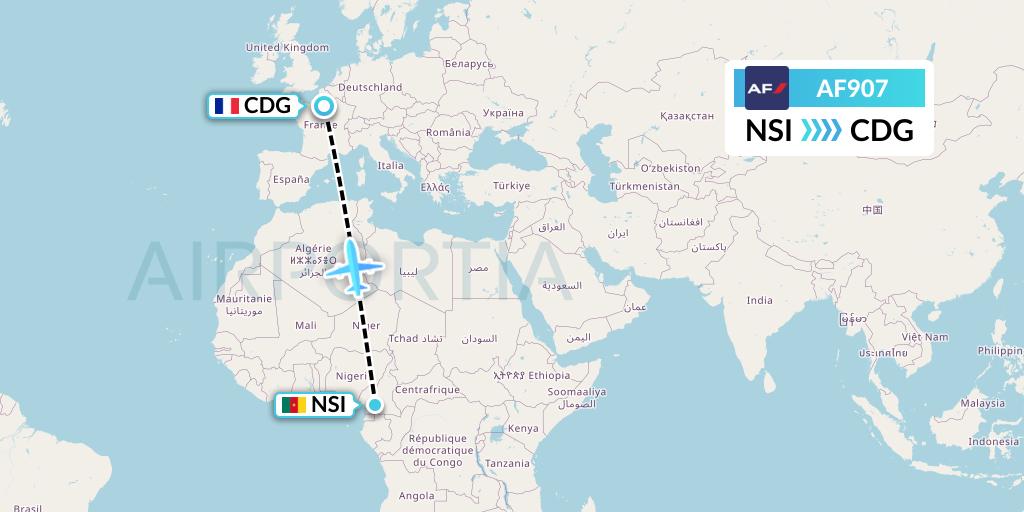 AF907 Flight Status Air France: Yaounde to Paris (AFR907)