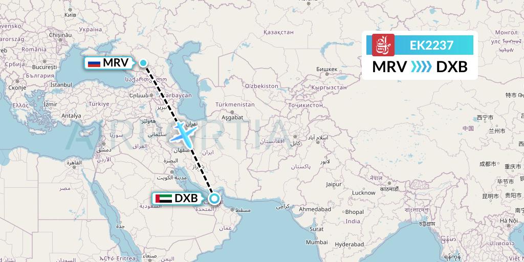EK2237 Flight Status Emirates: Mineralnye Vody to Dubai (UAE2237)