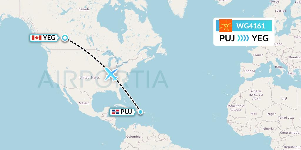 WG4161 Flight Status Sunwing Airlines: Punta Cana to Edmonton (SWG4161)