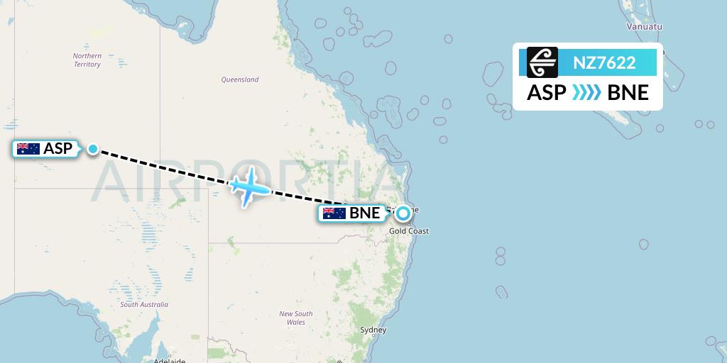 NZ7622 Flight Status Air New Zealand: Alice Springs to Brisbane (ANZ7622)