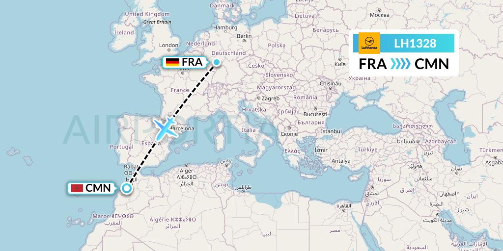 LH1328 Flight Status Lufthansa: Frankfurt to Casablanca (DLH1328)