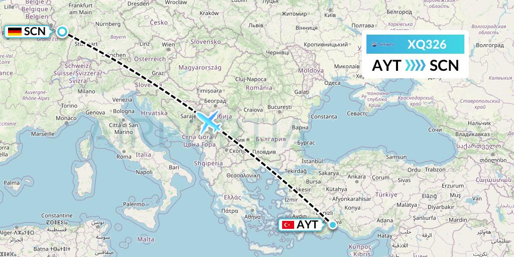 XQ326 Flight Status SunExpress: Antalya to Saarbrucken (SXS326)