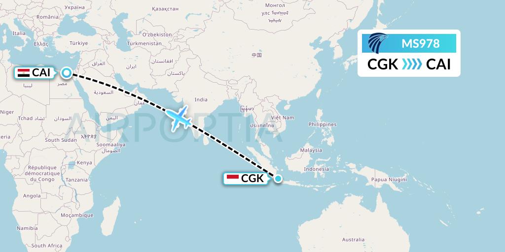 MS978 Flight Status EgyptAir: Jakarta to Cairo (MSR978)