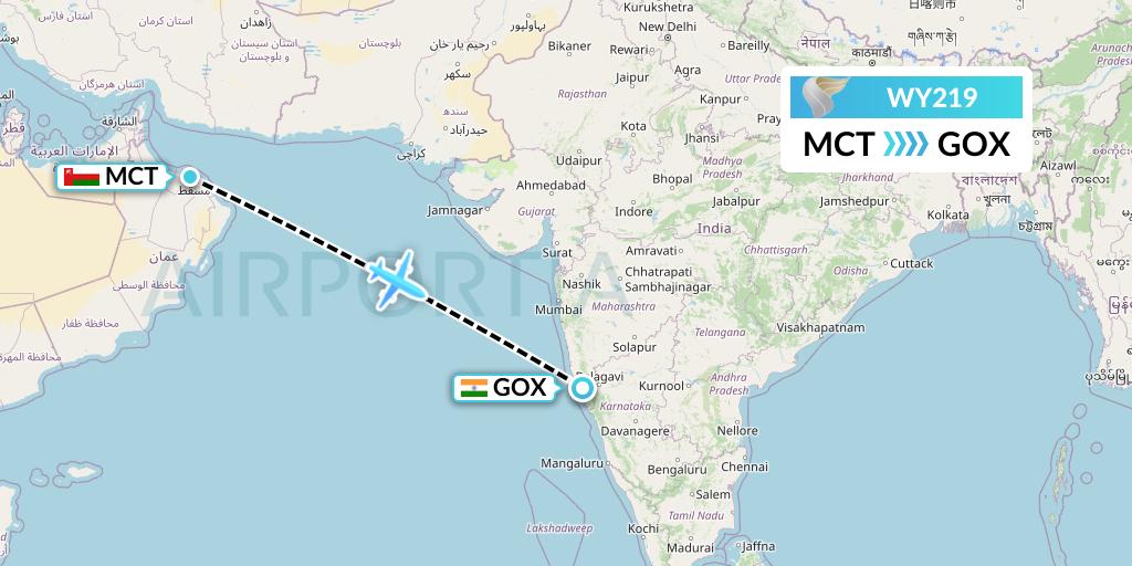 WY219 Flight Status Oman Air: Muscat to Goa (OMA219)