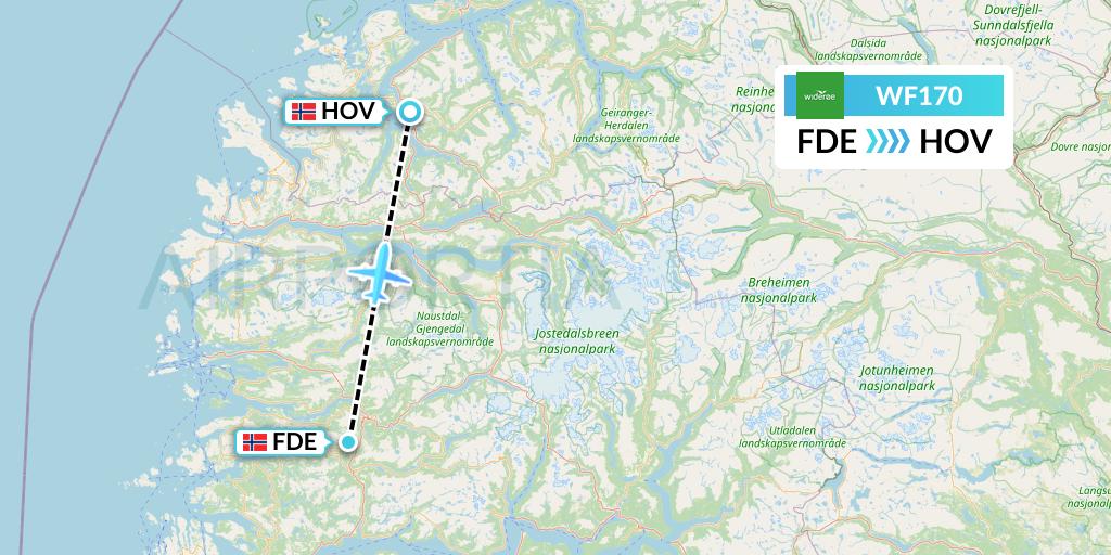 WF170 Flight Status Wideroe: Forde to Orsta Volda (WIF170)