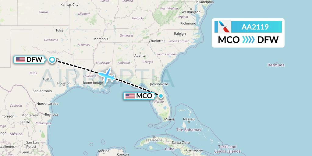 AA2119 Flight Status American Airlines: Orlando to Dallas (AAL2119)