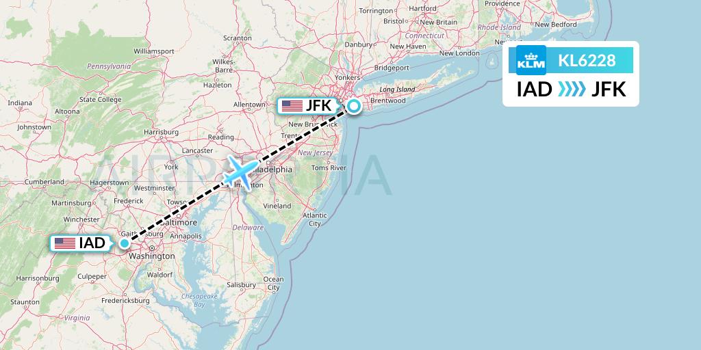 KL6228 Flight Status KLM: Washington to New York (KLM6228)