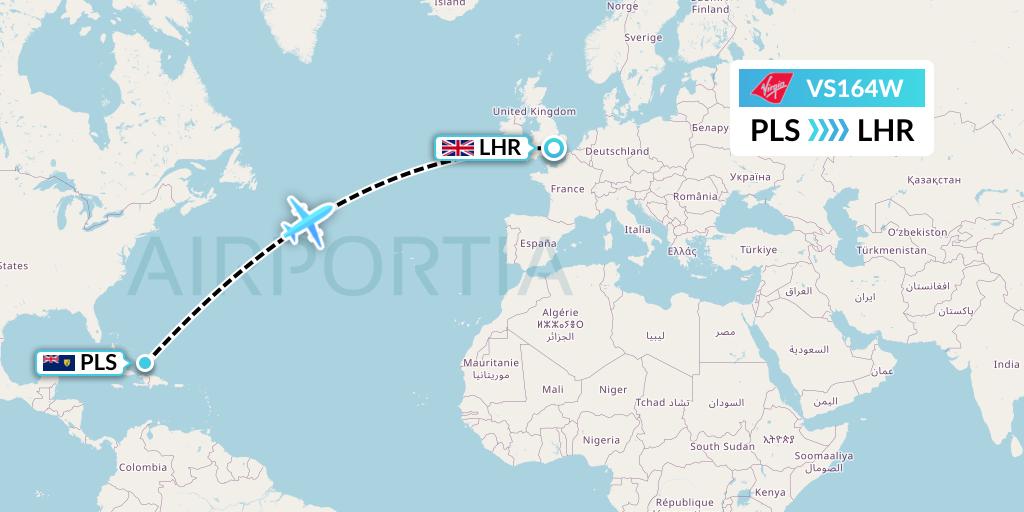 VS164W Flight Status Virgin Atlantic Airways: Providenciales to London ...