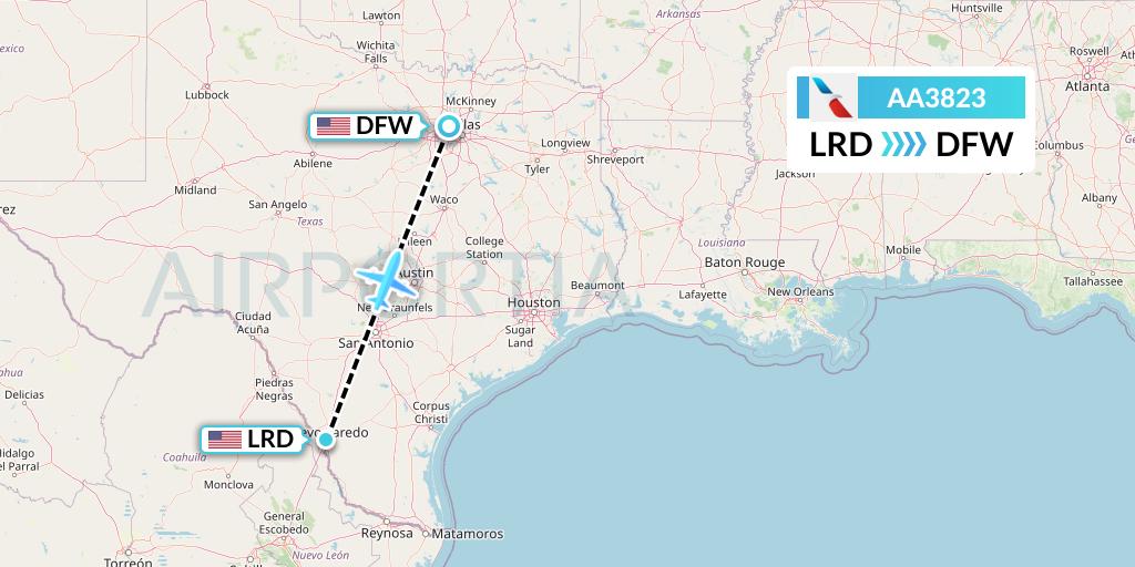 AA3823 Flight Status American Airlines: Laredo to Dallas (AAL3823)