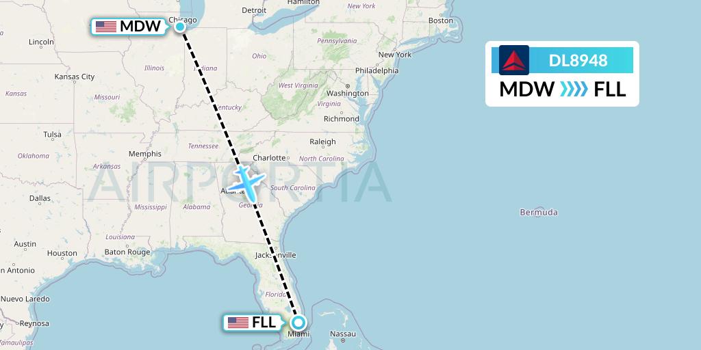 DL8948 Flight Status Delta Air Lines: Chicago to Fort Lauderdale (DAL8948)