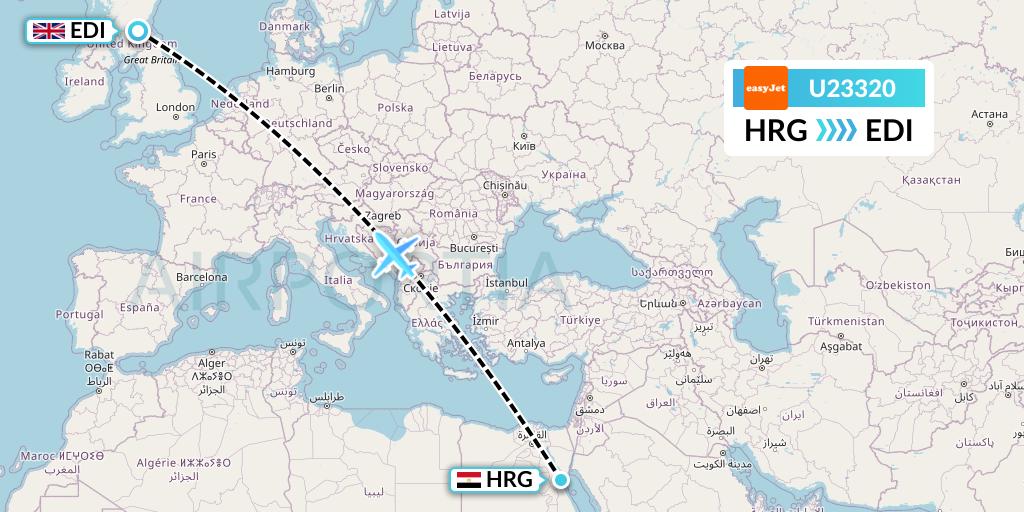 U23320 Flight Status EasyJet: Hurghada to Edinburgh (EZY3320)